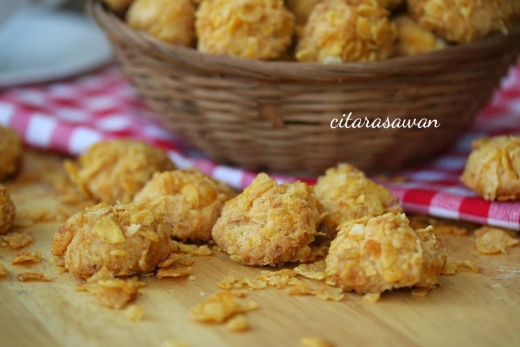 Biskut Keju Cornflakes / Cornflakes Cheese Cookies ~ Resepi Terbaik