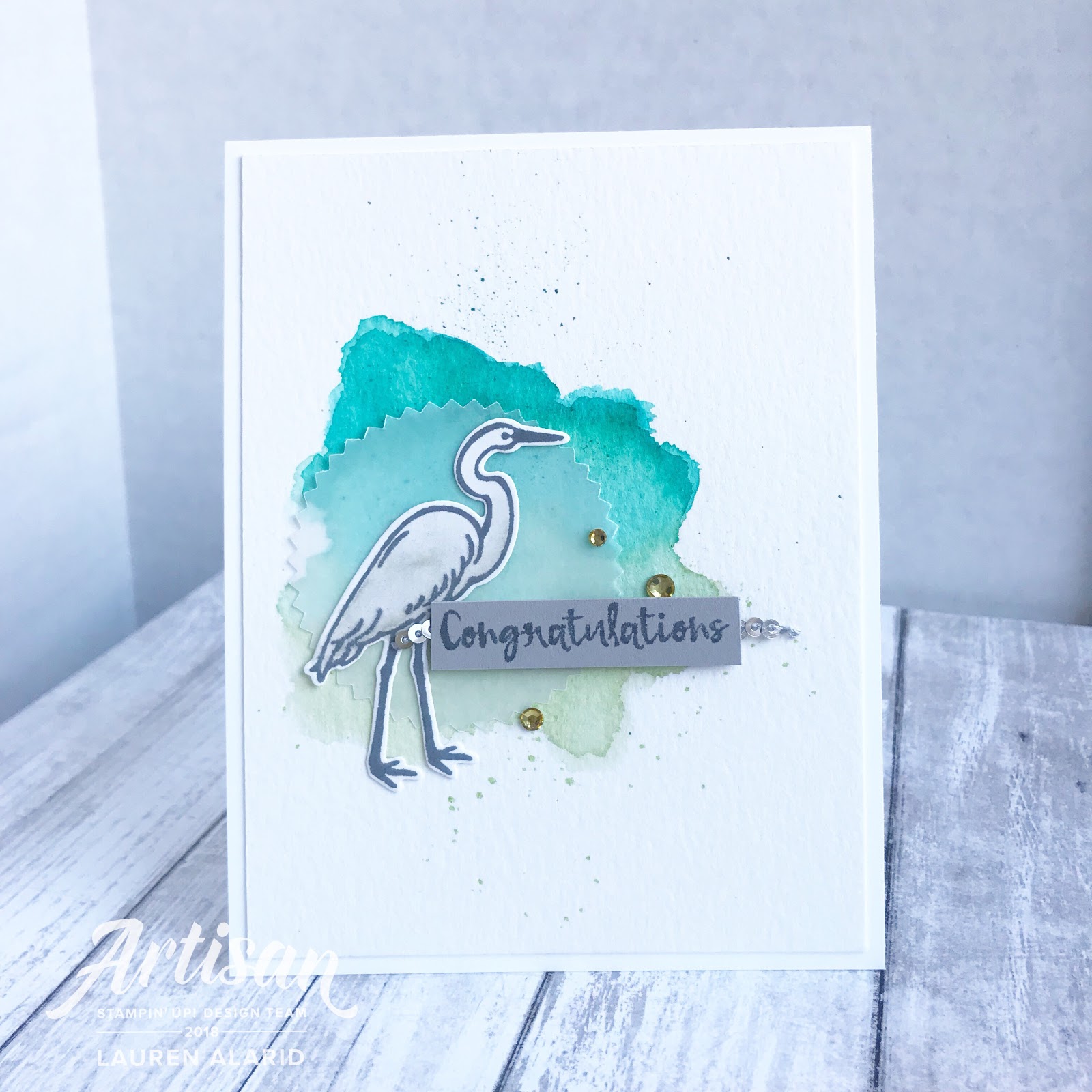 Crafty Little Peach: Lilypad Lake Watercolor Congratulations Card