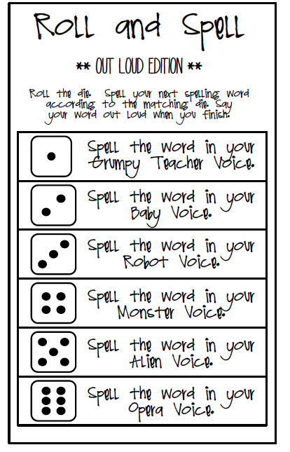 Home Of The Happy Hive: ROLL AND SPELL