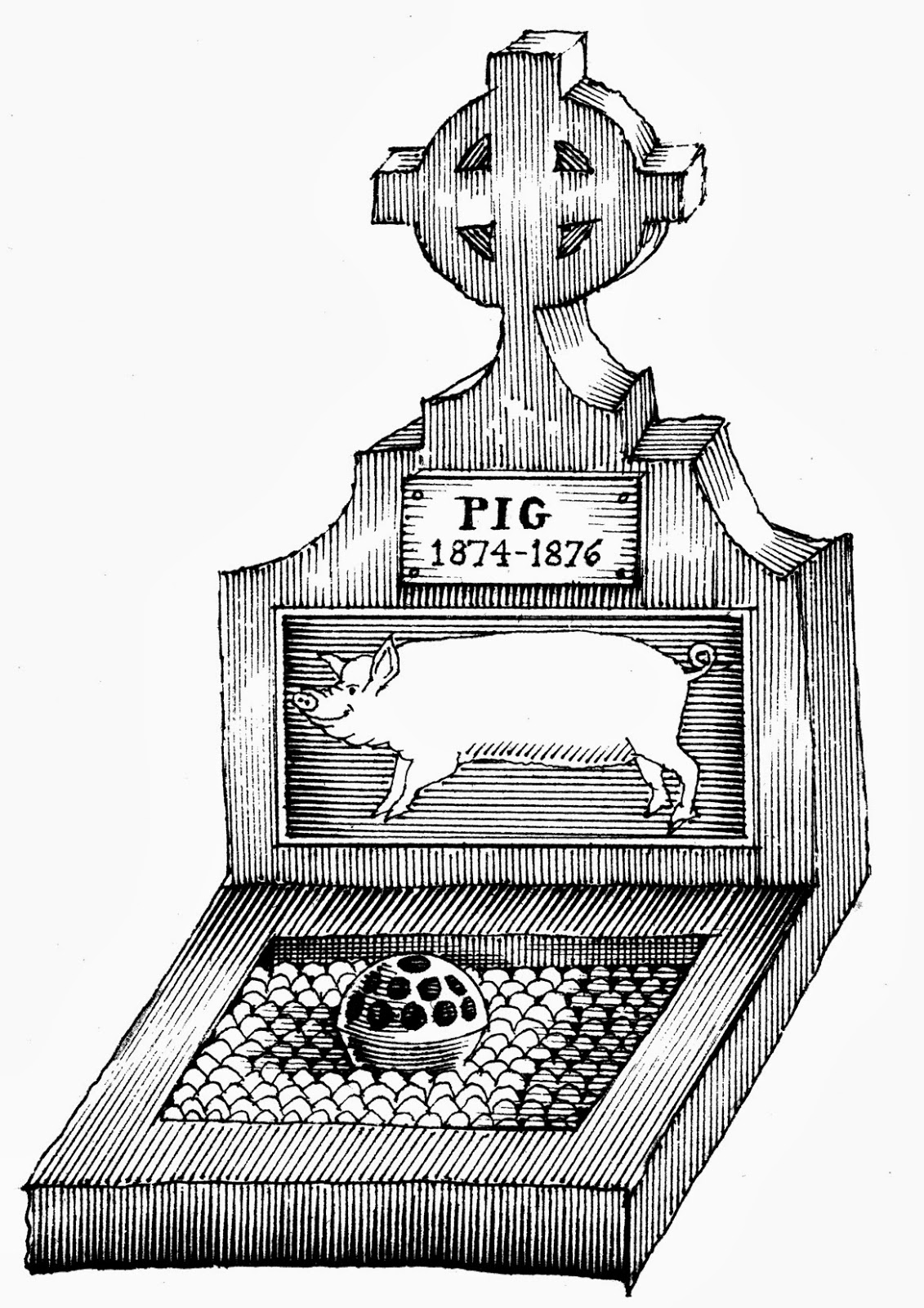 John Vernon Lord: The Pig's grave and two sets of dice