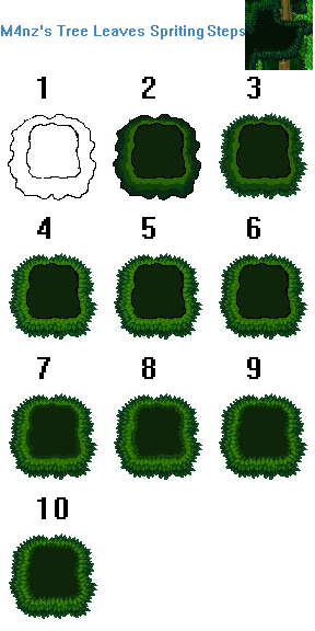 Akumo games: Tree Leaves Sprite Tutorial