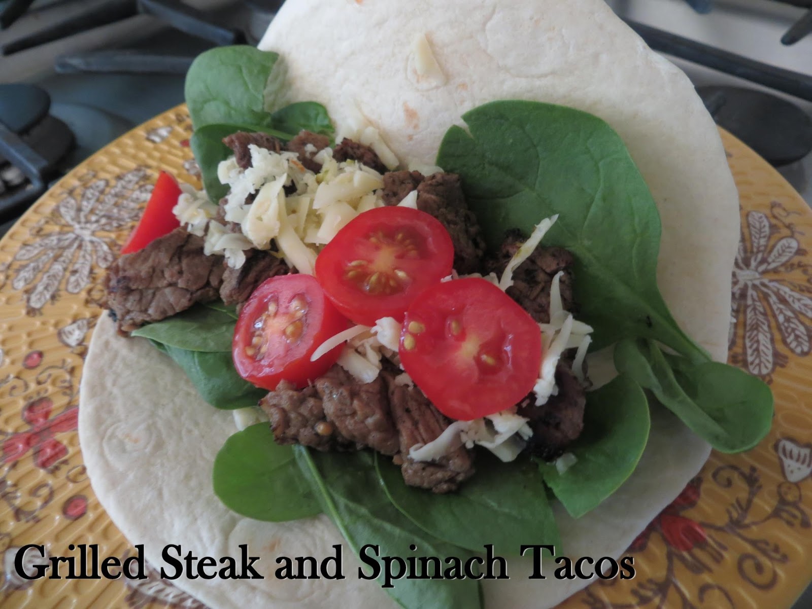 Two Magical Moms: Grilled Steak and Spinach Tacos