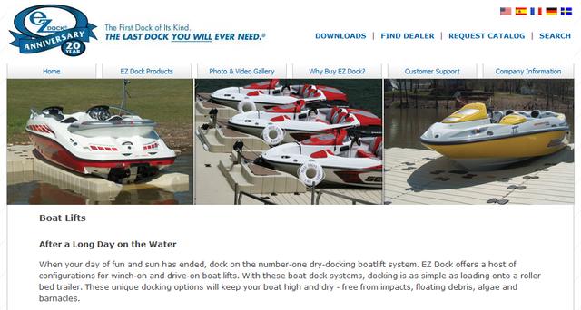 EZ-Dock Port 4 Boat Lift for boats up to 20 feet in length and 2000 lbs ...