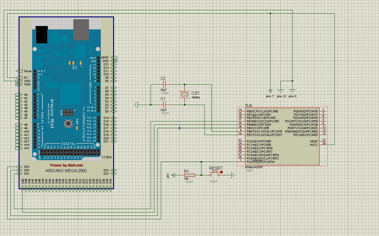 Aletronic Arduino: Como gravar o BOOTLOADER do UNO no Atmega328 com Mega 2560 e como gravar o Sketch