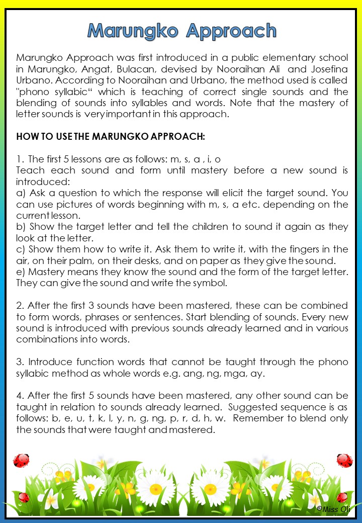 Teacher Fun Files: Marungko Approach Reading Material