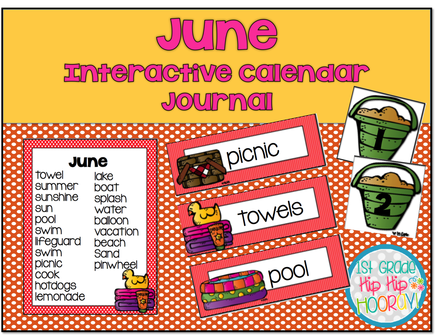 1st Grade Hip Hip Hooray!: June Calendar Journal