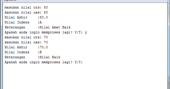 Program Java Nilai Dengan Predikat