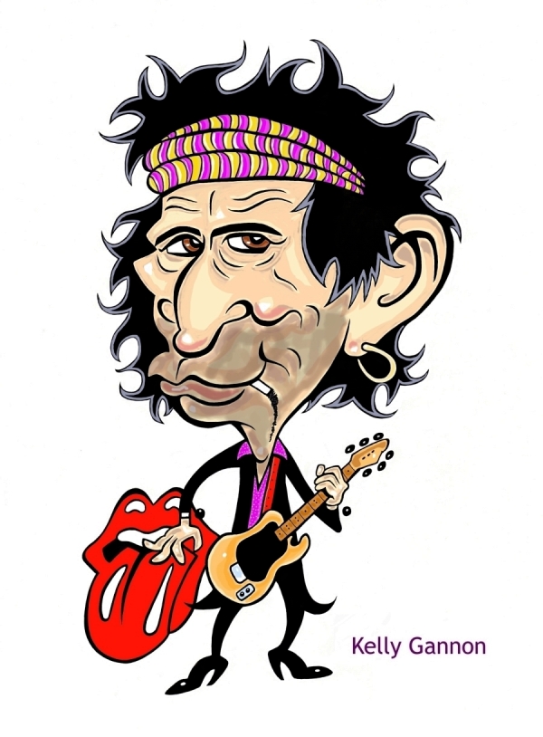 Kelly Gannon Calgary Party Caricatures: Keith Richards Caricature