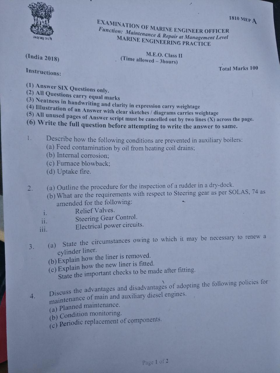 MEP 🔧- MEO Class 2 Papers