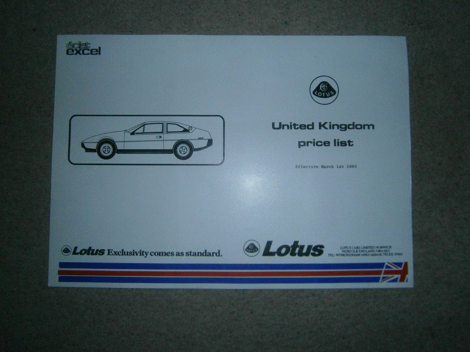 Lotus Excel Restoration: Lotus Excel: Brochures, price lists and owners ...