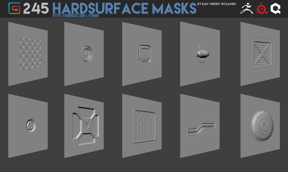 245 Hardsurface Alpha Masks Materials | CG Daily News