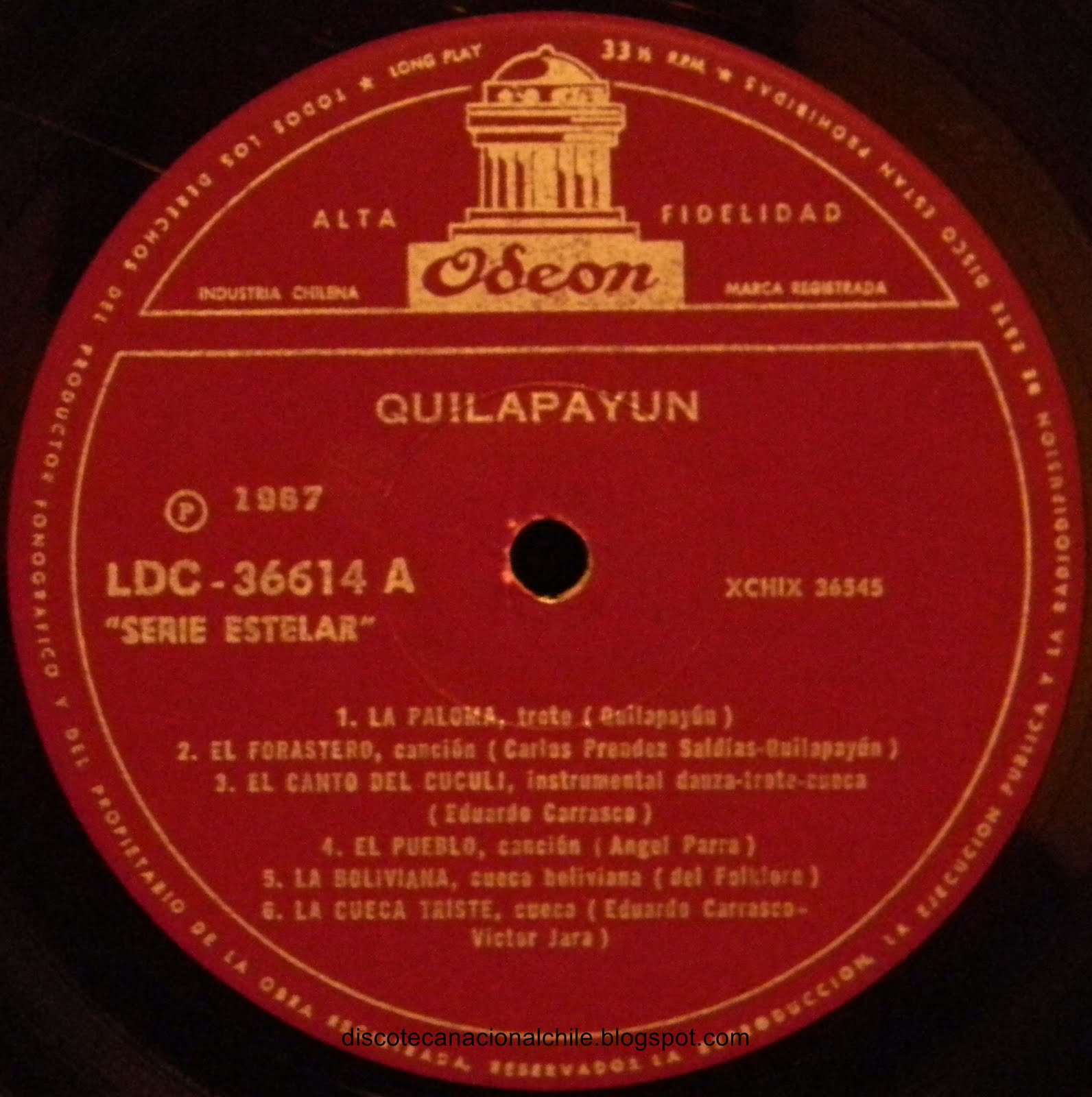 Quilapayún: Quilapayún I. Mono. Odeón LDC- 36614. 1967