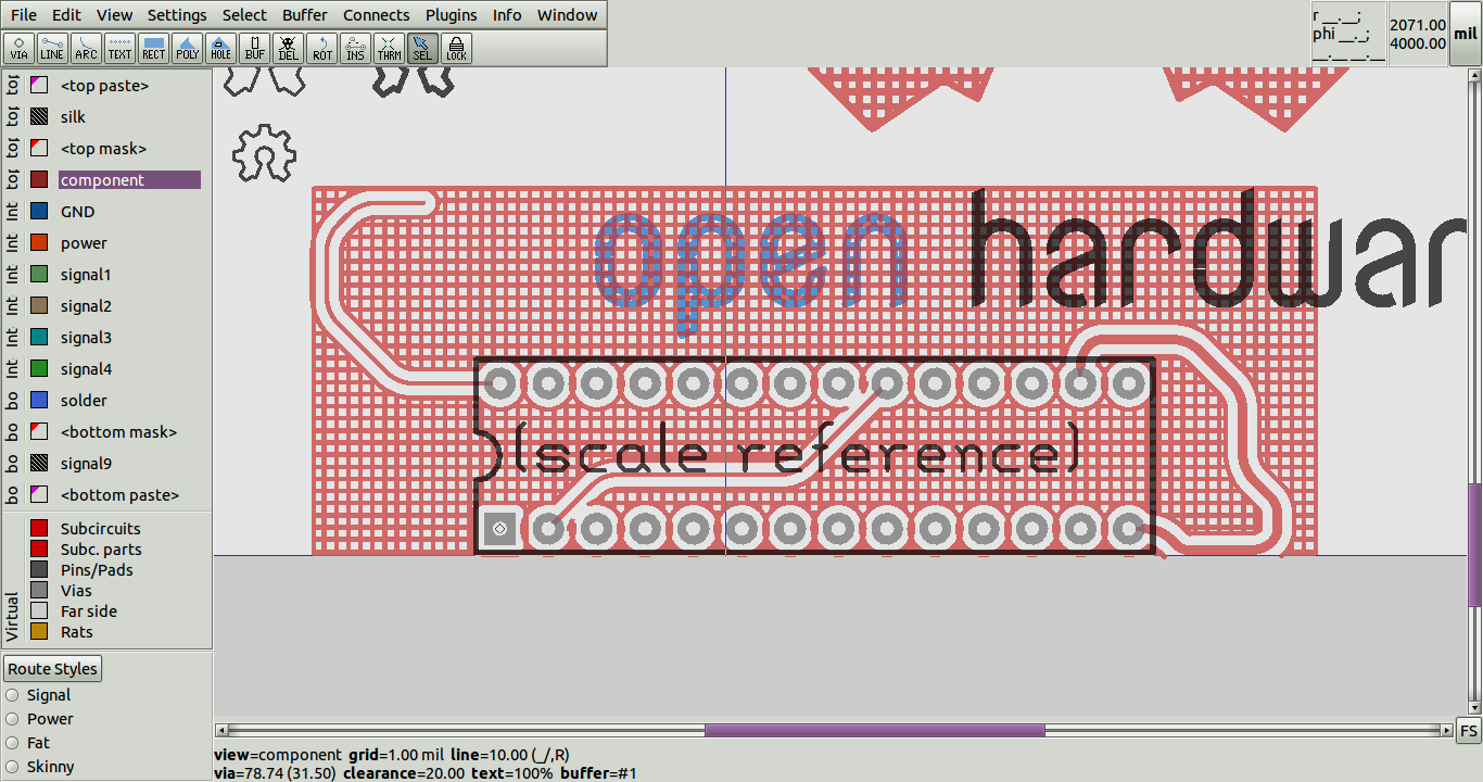 blog de VK5HSE: PolyHatch command for cross hatching polygons in pcb-rnd
