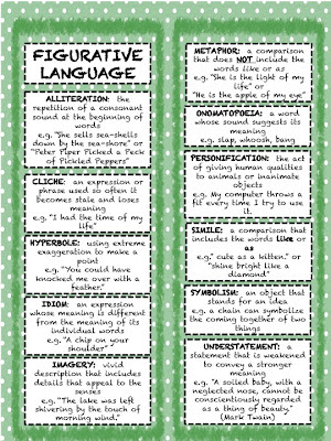 Teachingisagift: Figurative Language Bookmarks Manic Monday FREEBIE