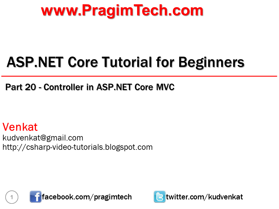 Sql Server Net And C Video Tutorial Controller In Aspnet Core Mvc Slides