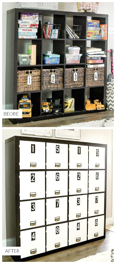 IKEA Hack: How to Turn a Bookcase into Lockers | Little House of Four ... IKEA Hack: How to Turn a Bookcase into Lockers | Little House of Four ...