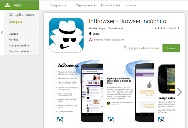 Caracteristicas del Navegador para Android la y Tablet InBrowser ...