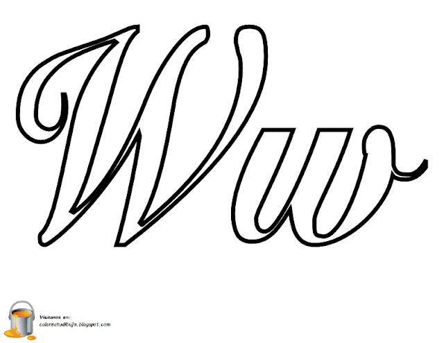 Letra W para colorear,pintar e imprimir - COLOREA TUS DIBUJOS