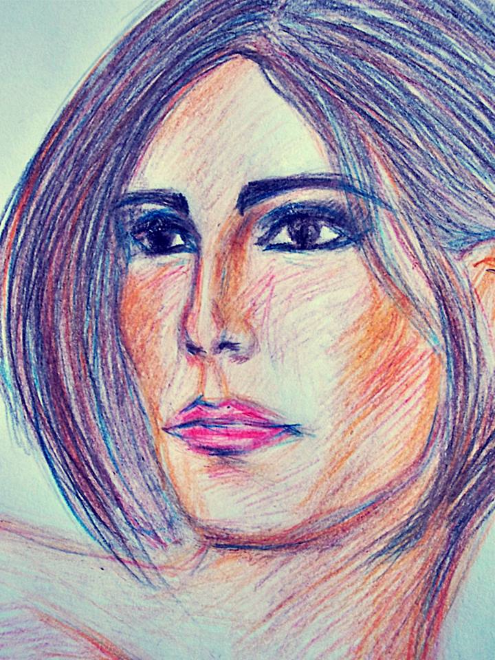 Desenhos da atriz Gloria Pires feitos por Alexandra Roden