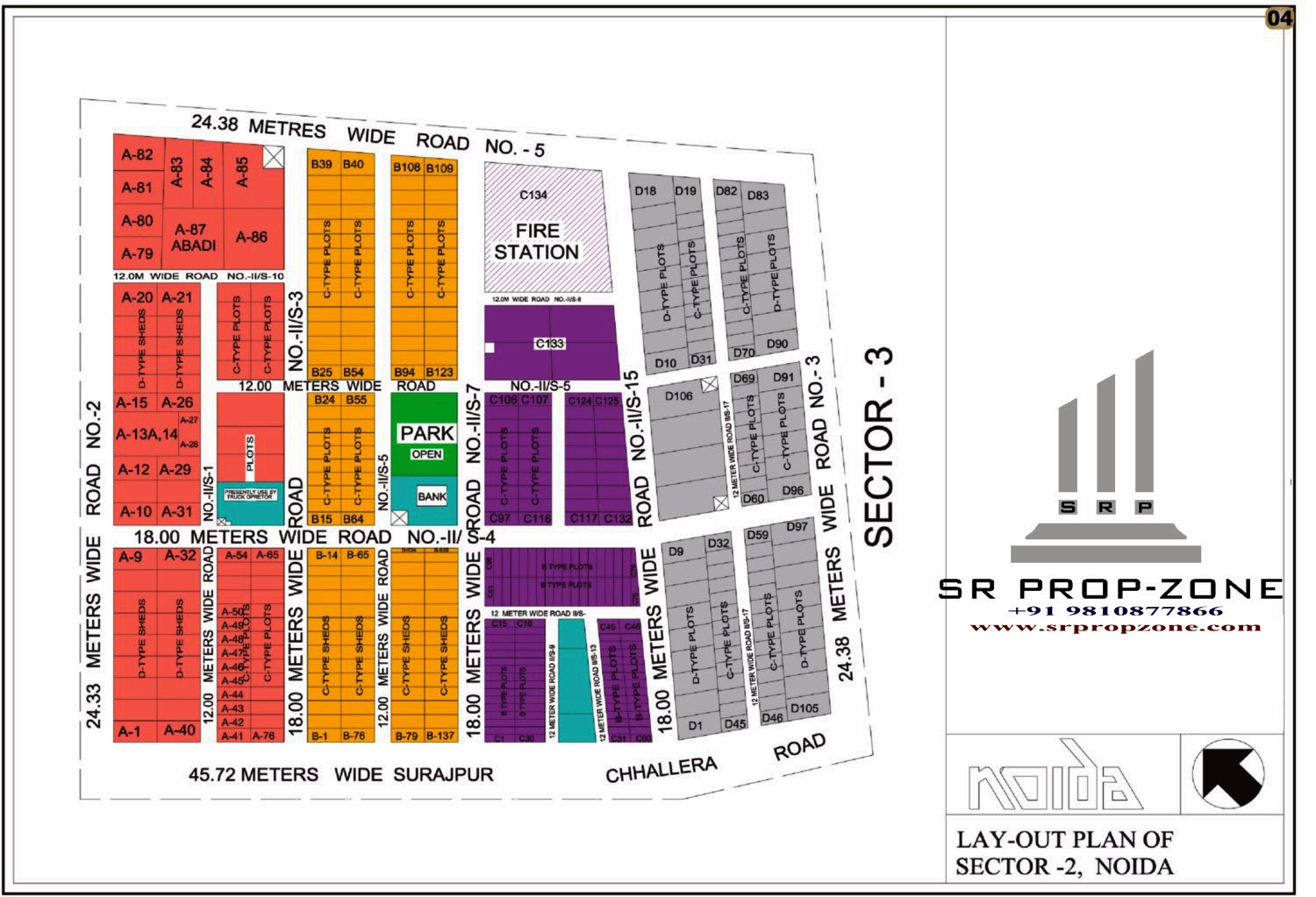 Layout Plan of Noida Sector-2 HD Map