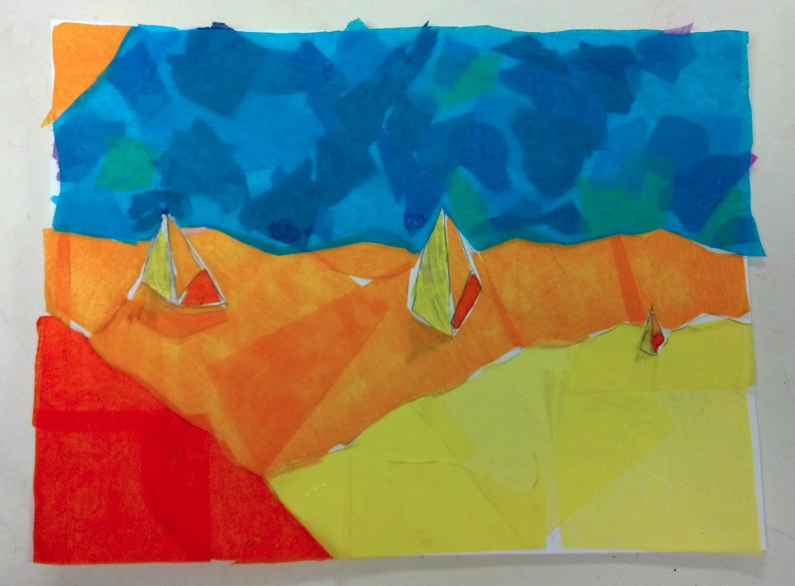 Miss Gushard's Art Blog: Pyramid Landscape Collages.