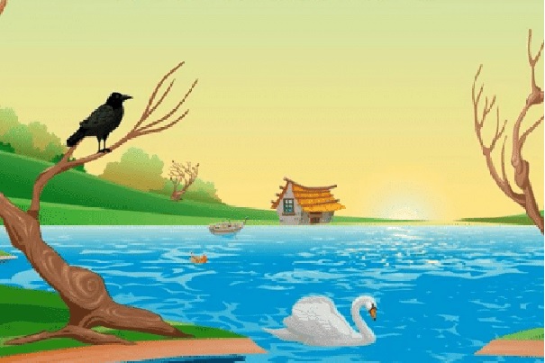 Crow and The Swan Short Story - Moral Stories For Children