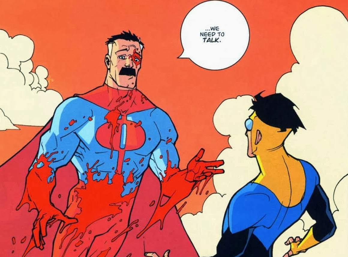 Comics In 5 Panels: Invincible issue 0-100 in 5 panels.
