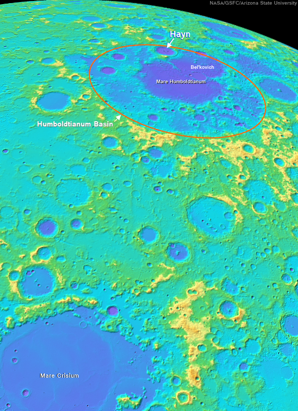 Lunar Pioneer: Oblique view of Hayn crater