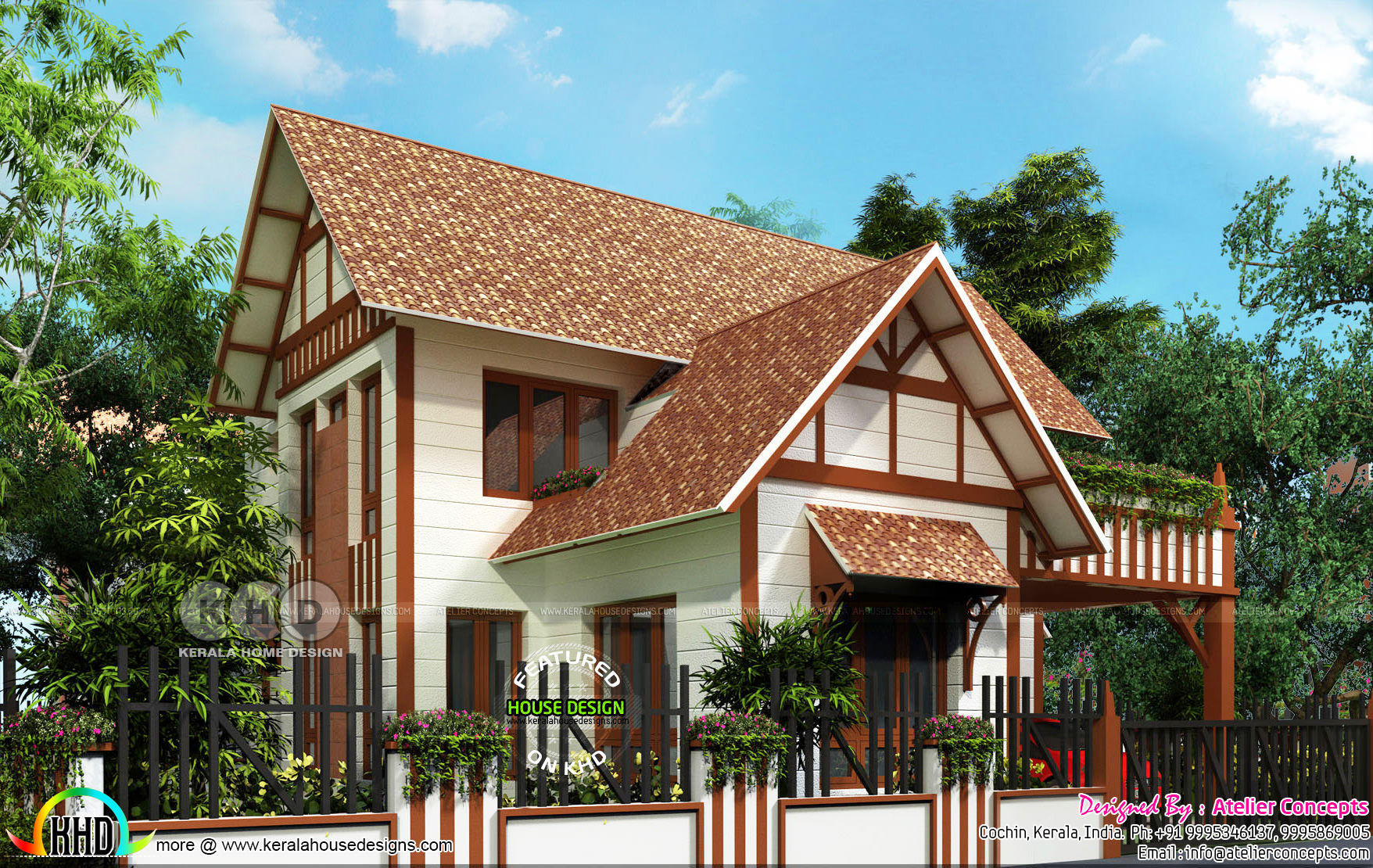 European model sloping roof 3 bedroom home 2900 square feet - Kerala ...