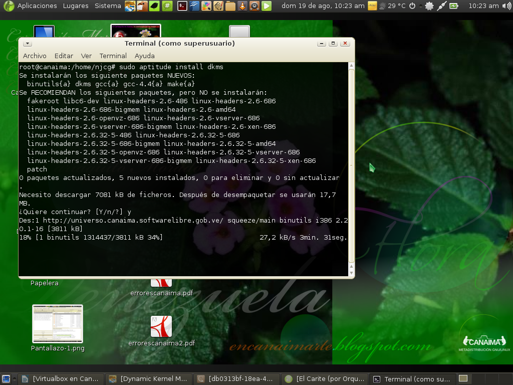 EnCanaimArte: Virtualbox en Canaima 3.0 “Roraima” (Instalación por consola)
