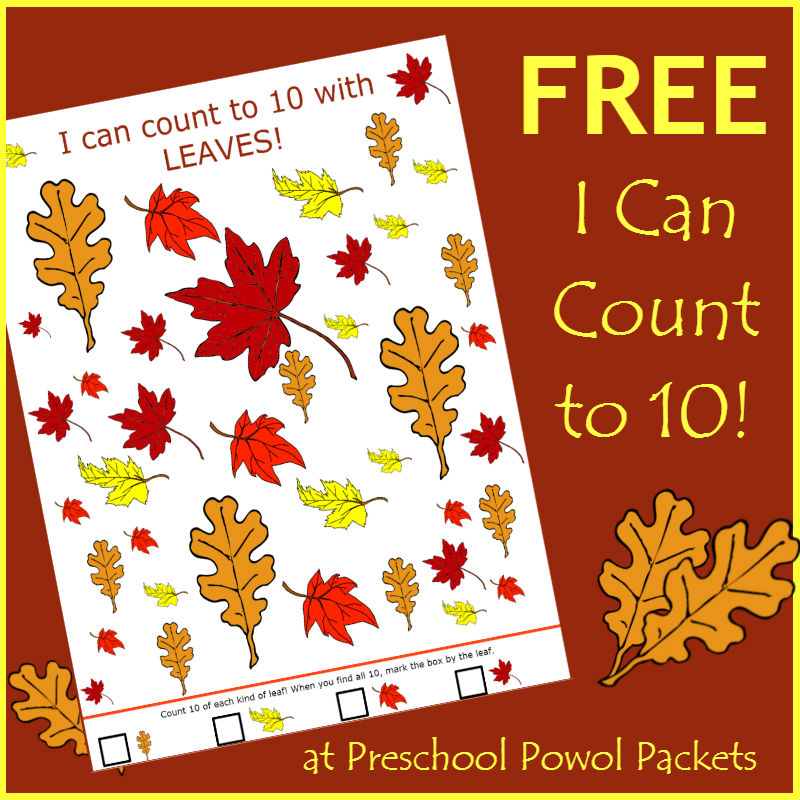 {FREE} Preschool Printable: I Can Count to 10 with Leaves | Preschool ...