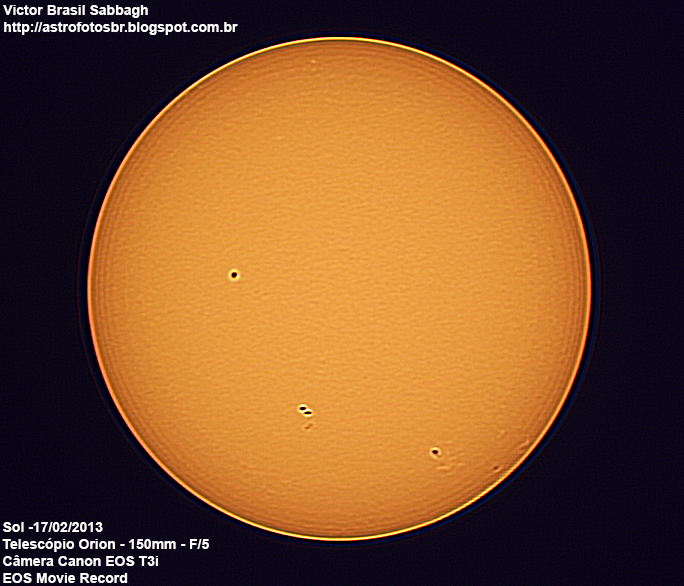 Astrofotografia por Victor Brasil Sabbagh: O Sol.