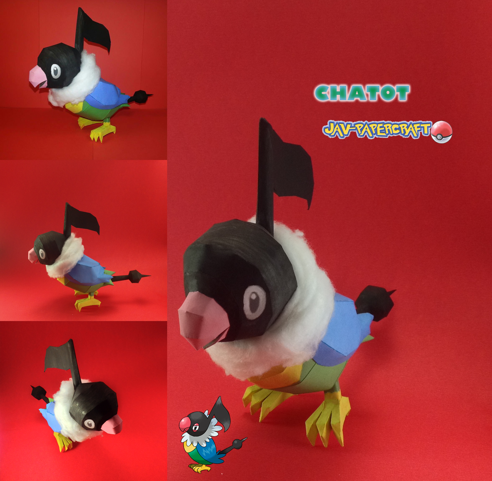 Pokemon : Chatot Papercraft | Paperized Crafts
