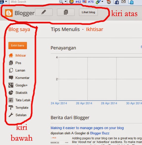 Tutorial 3 -> Mengenal Menu Menu Pada Dashboard Blog | Tutorial Blogger ...
