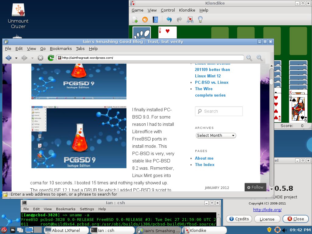 Iain's Blog: PC-BSD 9.0 impressions