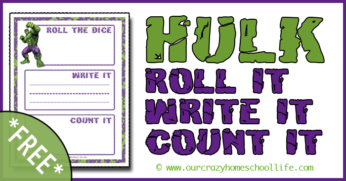 New *FREE* Math Printable With The HULK! - Our Crazy Homeschool Life
