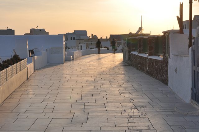Winding through the streets of Oia – Emily Jane Johnston