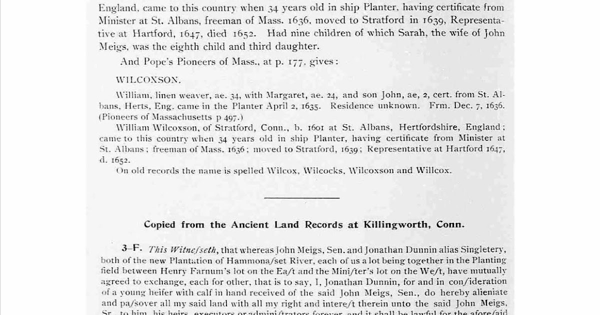 Three Family Trees: John Wilcoxson 9 times great grandfather