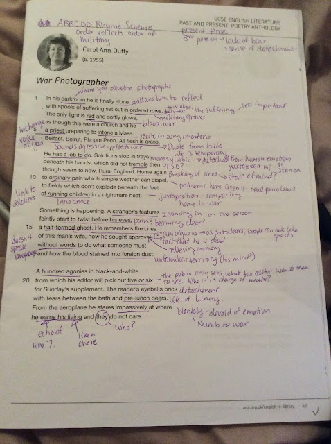 Miss Harasen's English Classes: Analysis of War Photographer