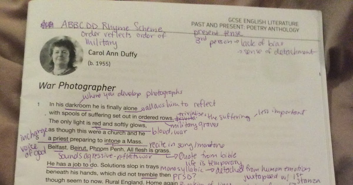 Miss Harasen's English Classes: Analysis of War Photographer