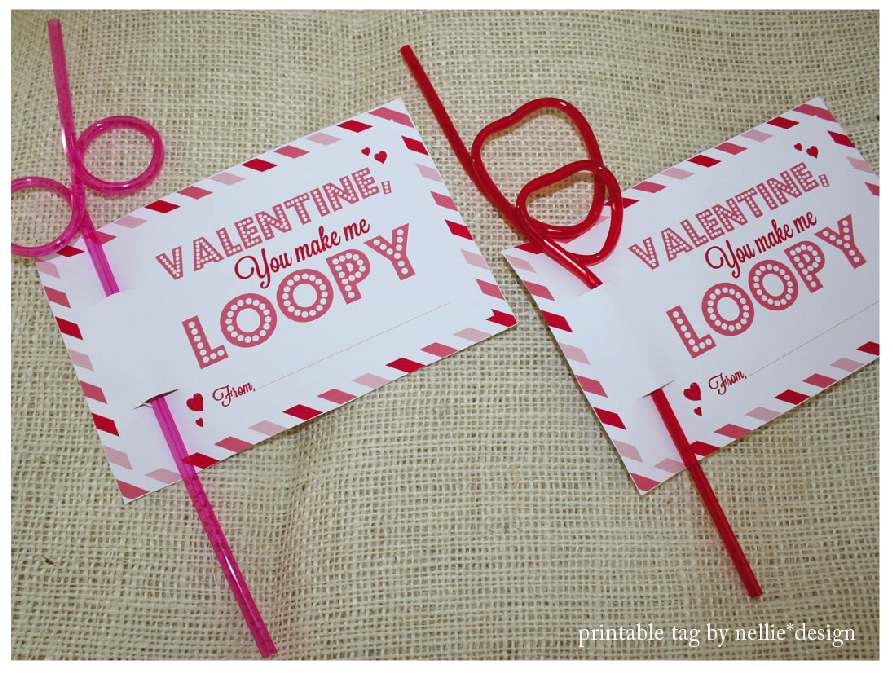 Nellie Design: Loopy Valentine Printable Tag