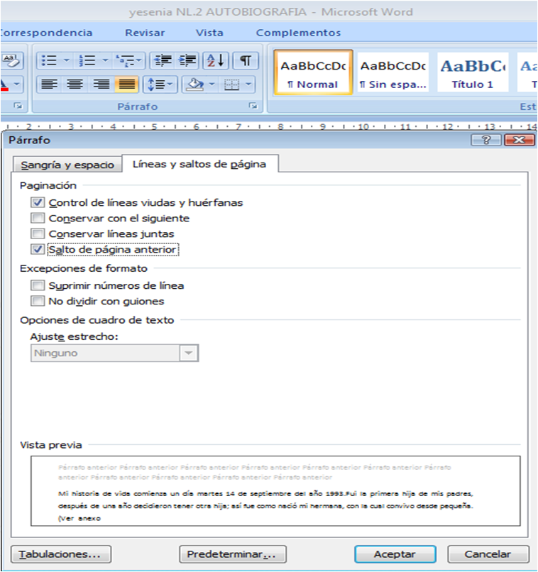 Formato de texto en word | Las TIC para educar