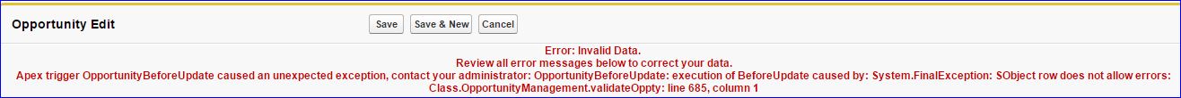 Salesforce4u System Finalexception Sobject Rows Does Not Allow Errors
