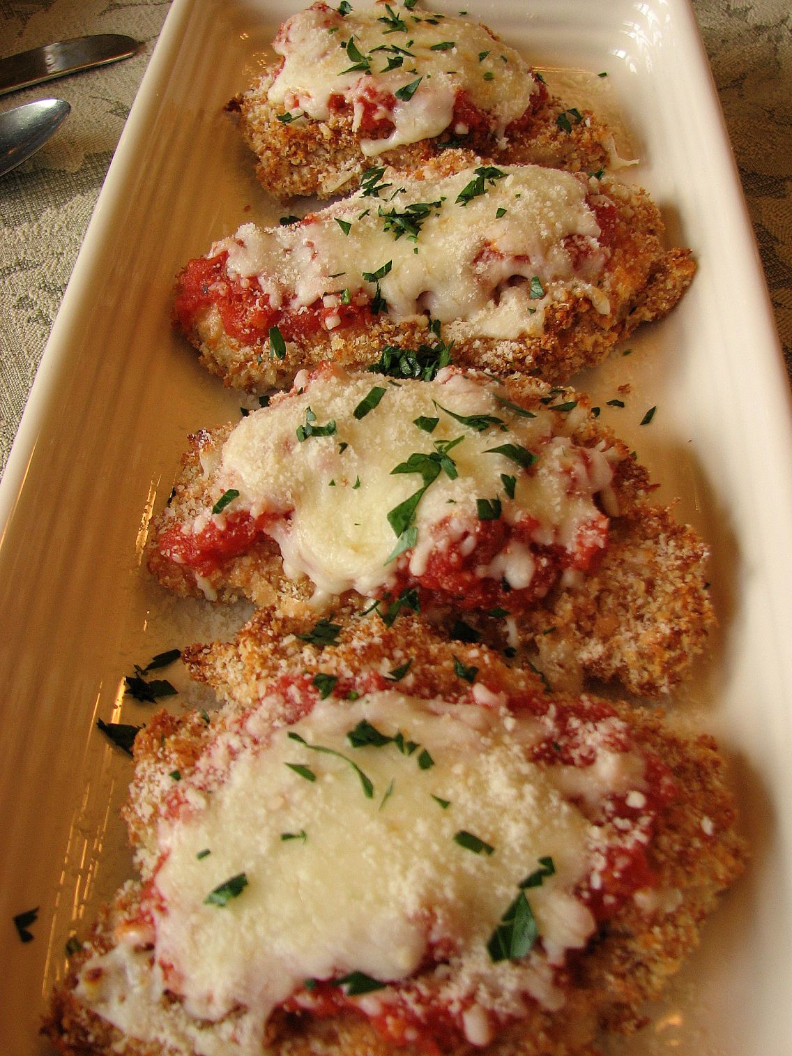Delectably Mine: Lighter Chicken Parmesan