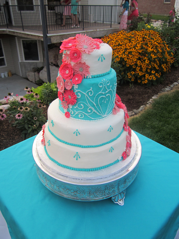 Sugar - Cookies, Cakes and More: Fuschia & Teal Wedding Cake