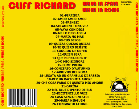 Las Mejores de Los 70-80-90: Cliff Richard - When In Spain… / When In ...