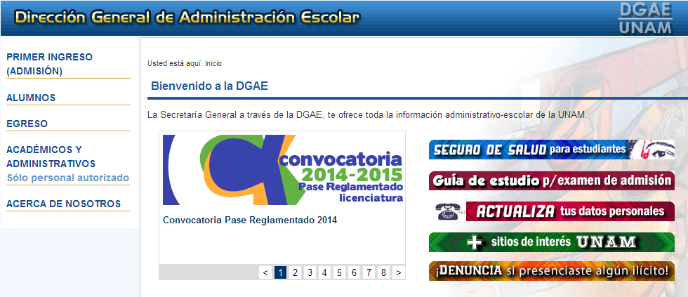 Resultados Examen DGAE-UNAM 2014-2015 - publicado el 20 de julio del ...