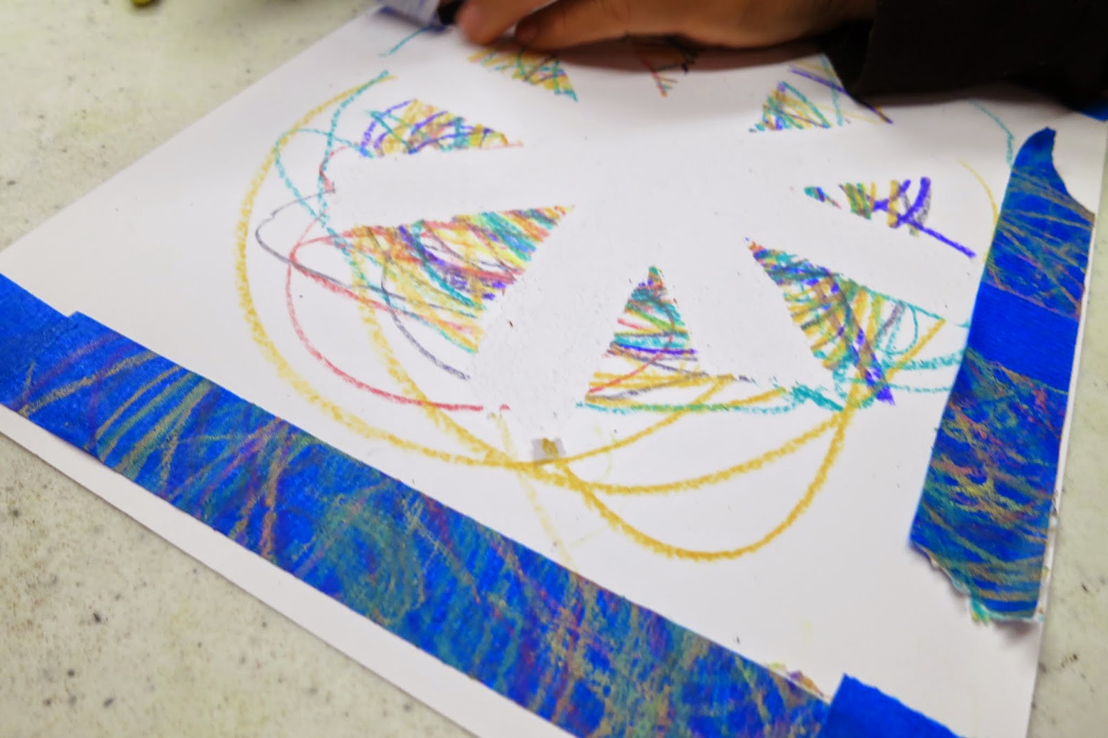 Toddler Art Class: Crayon Resist (or Yippee! Tape!) : library makers