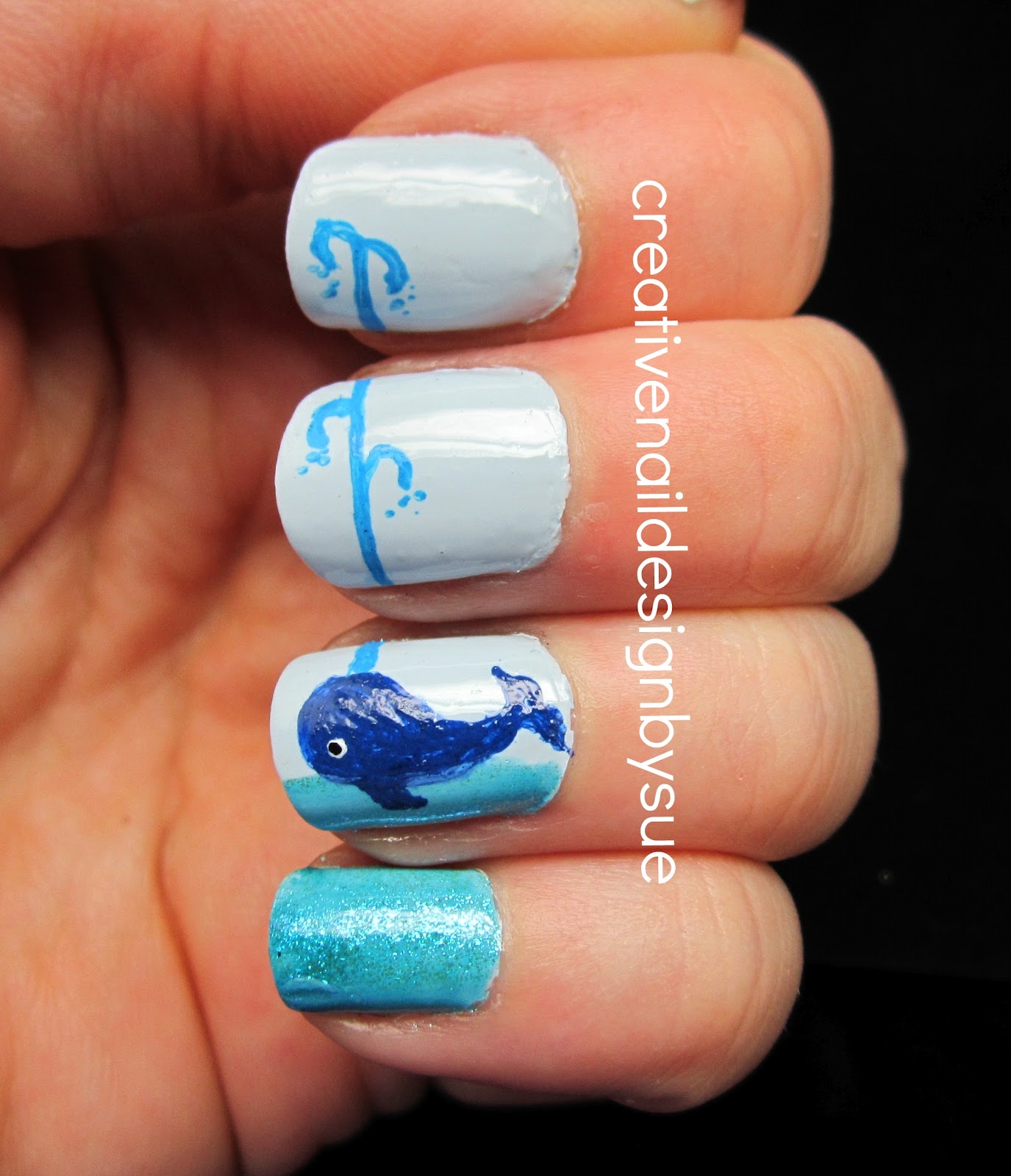 Creative Nail Design by Sue: Summer Challenge-Whales