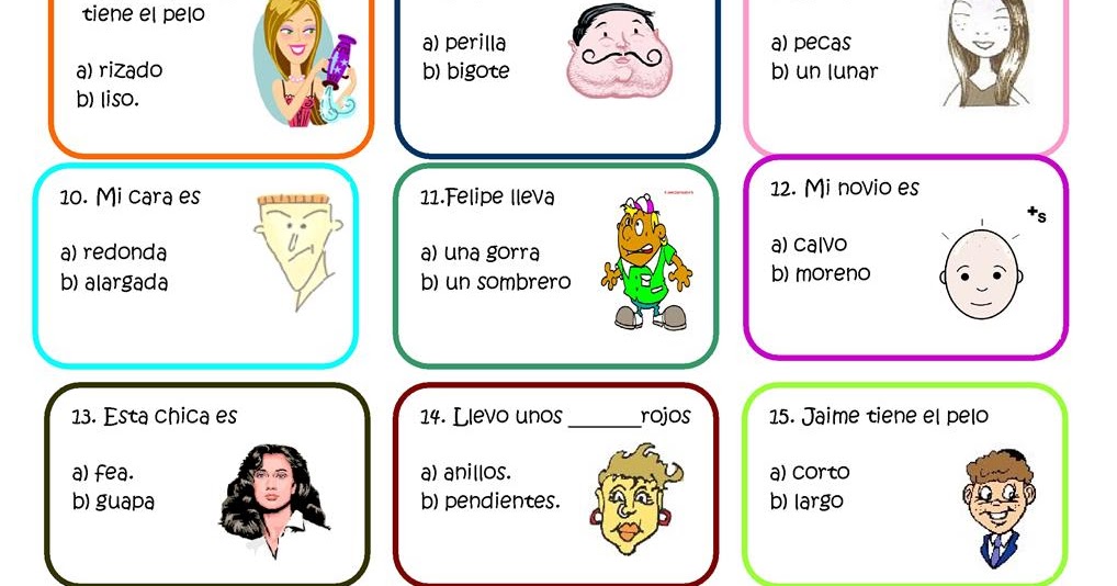 Descripción física. Adjetivos - Physical description. Adjectives ...